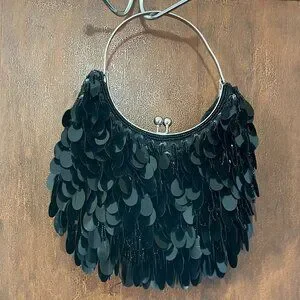 Vintage | Bags | Vintage 6s Black Sequin Evening Bag Mod Statement ...